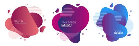 추상적 인 현대 그래픽 요소의 집합입니다 흐르는 액체 모양과 그라데이션 추상 배너입니다 동적 색상 형태와 선 로고 전단지 또는 프리젠 테이션의 디자인을위한 템플릿 벡터 0