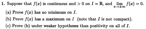 solved 1 suppose that f x is continuous and 0 on i r and
