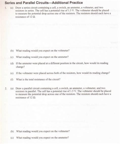 Solved Series And Parallel Circuits Additional Practice Chegg