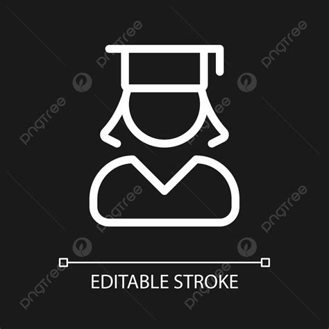 Linear Ui Icon For Dark Theme Pixelperfect White Female Babe Vector Element Mortarboard