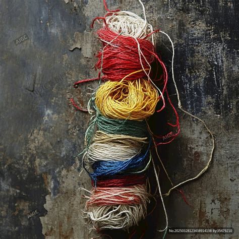 Ai创作图毛线 彩色 线团 编织 手工 素材 绳 材料 纺织 色调 堆叠 缠绕 纹理 背景 旧物 昵图网