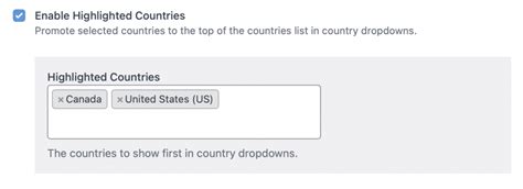How To Highlight Countries In Country Select Dropdown Checkoutwc