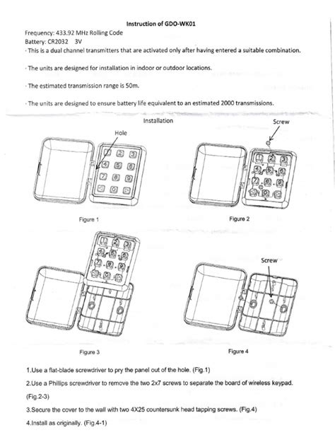 Manual Wireless Keypad Pdf