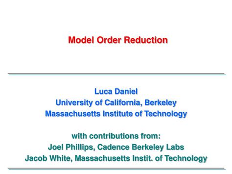Ppt Model Order Reduction Powerpoint Presentation Free Download Id