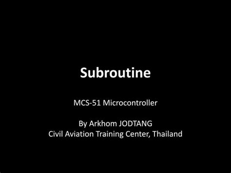 Microprocessor Week 8 Subroutine Pptx Programming Languages