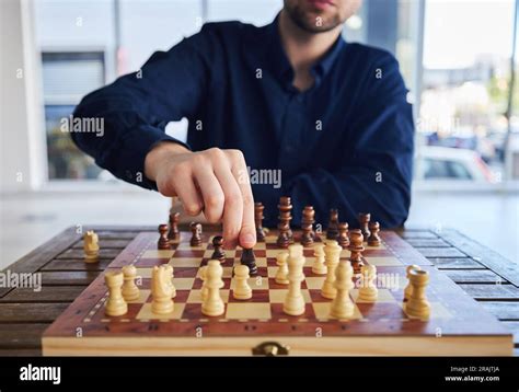 Chess Man Moving A Knight And Game Of Strategy Problem Solving Or