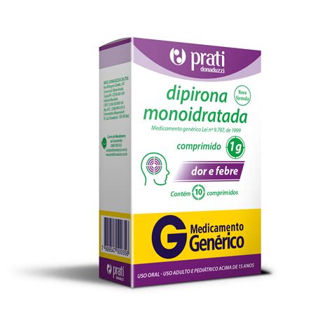 Dipirona Monohidratada 1g 10 Comprimidos Encontre Online Drogasil