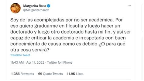 이것이 마가리타 로사 데 프란시스코를 복잡하게 만드는 이유입니다 Infobae