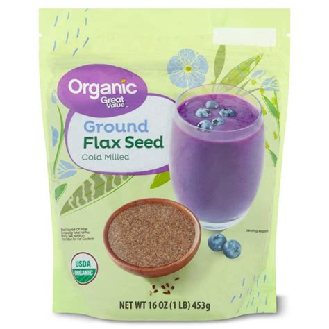 Great Value Organic Ground Cold Milled Flax Seed 16 Oz 453g Usda