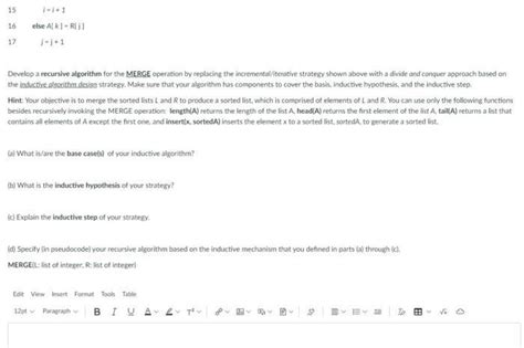 Solved Consider The Following Merge Sort Algorithm That We