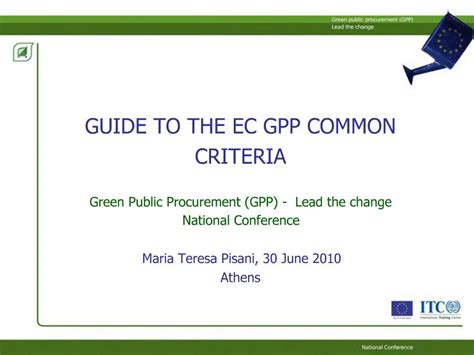 Ppt Guide To The Ec Gpp Common Criteria Green Public Procurement Gpp