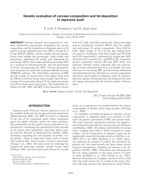 Pdf Genetic Evaluation Of Meat Quality Traits And Their Correlation
