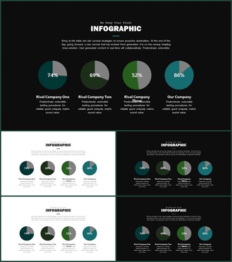 파워포인트 원형그래프 템플릿 And 파워포인트 배경 녹색 Poipl
