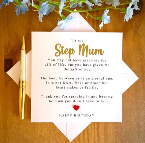 Step Mum Card Sentimental Card For Step Mom Poem Card For Step Mum