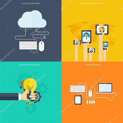 Data Storage Network Technology Stock Vector Image By ©floral Set 68732293