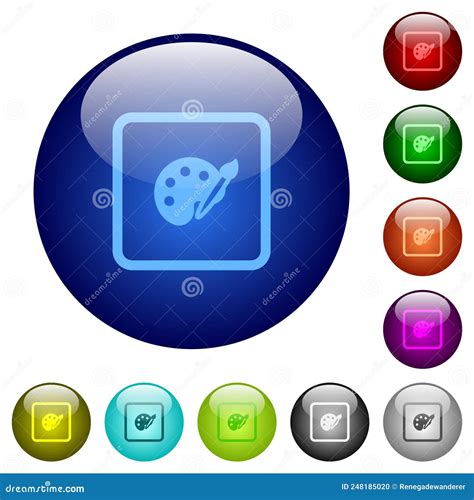 Adjust Object Color Color Glass Buttons Vector Illustration