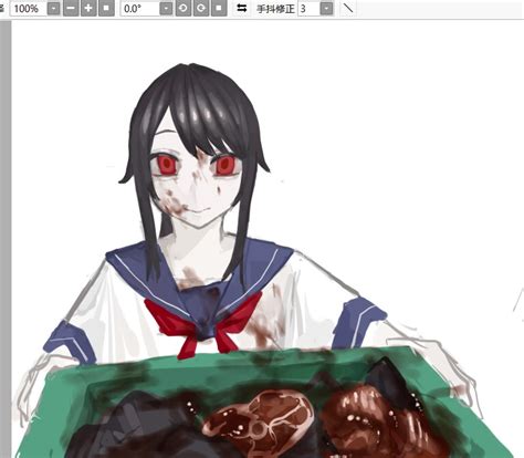 Wuwuren Ayano Aishi Yandere Simulator Painttool Sai Medium 1girl