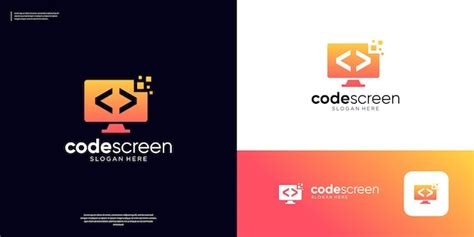 Premium Vector Digital Monitor Computer Logo Icon Modern Coding