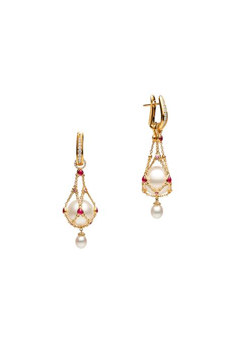 Paspaley Lavalier Ruby Pearl Drop Earrings Mitchell Stores