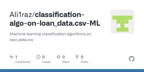 Github Ali1razclassification Algo On Loandatacsv Ml Machine Learning Classification