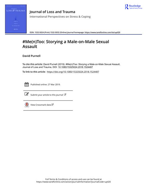 Pdf Mentoo Storying A Male On Male Sexual Assault