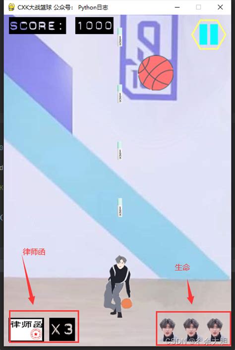 【python游戏】咱就说python实现一个蔡徐坤大战篮球的小游戏，可还行？ 附带源码蔡徐坤游戏源代码 Csdn博客
