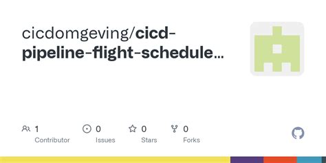 GitHub Cicdomgeving Cicd Pipeline Flight Schedule Autodeploy