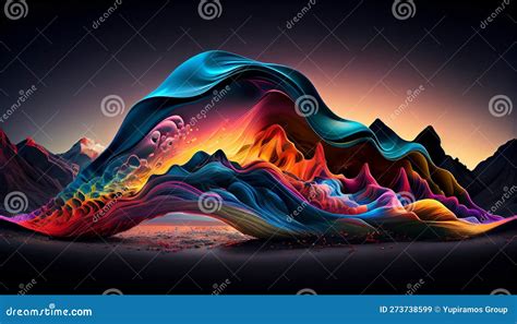 Futuristic Wave Pattern Glows In Bright Colors Generated By Ai Stock Illustration Illustration