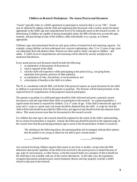 Assent Template Ages 11 13 Doc Template Pdffiller