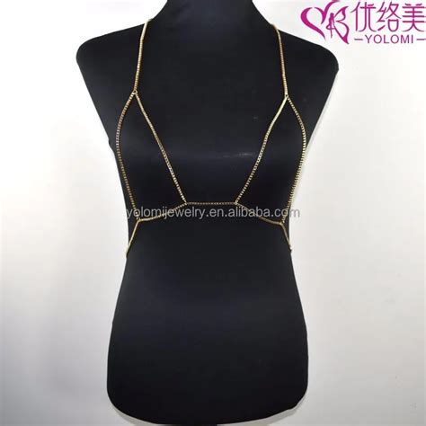 Sexy Bra Chain Body Jewelry Making Supplier Gold Body Necklace Jewelry