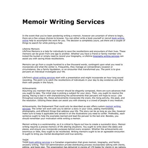Memoir Writing Servicespdf Docdroid