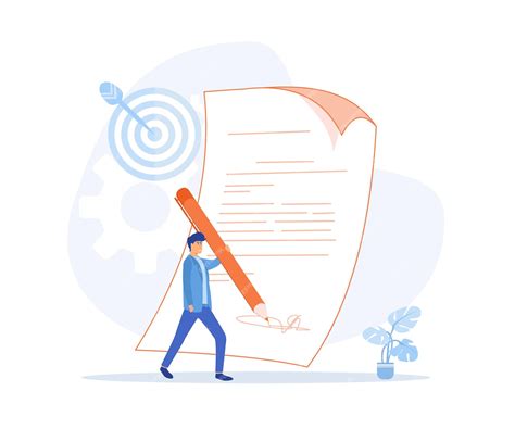 Premium Vector Contract Agreement Concept Businessman Signing A
