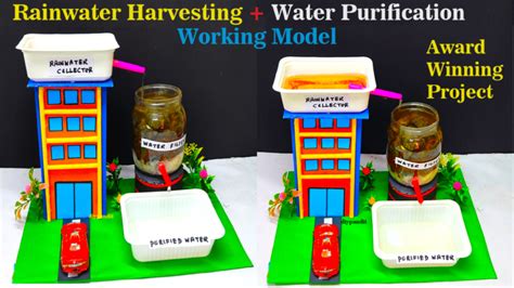 How To Make Rainwater Harvesting And Water Purification Working Model Science Projects Maths