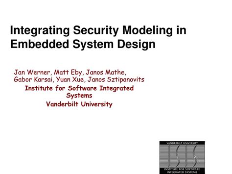 ppt integrating security modeling in embedded system design