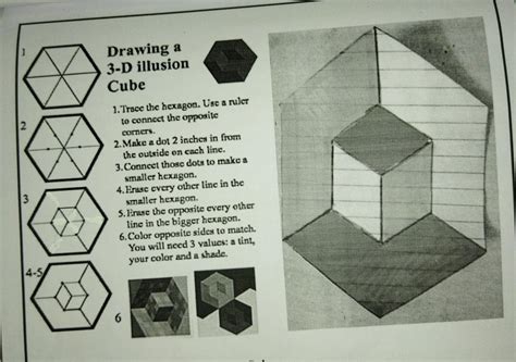 How To Draw A 3d Hexagon