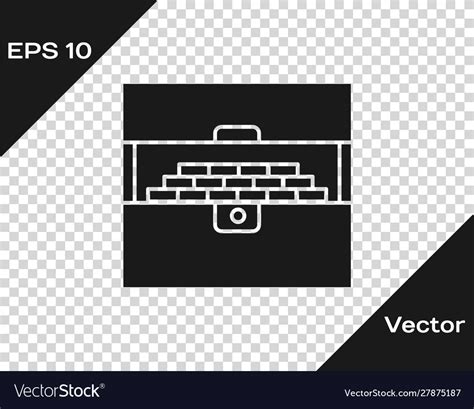 Grey Opened Antique Treasure Chest Icon Isolated Vector Image