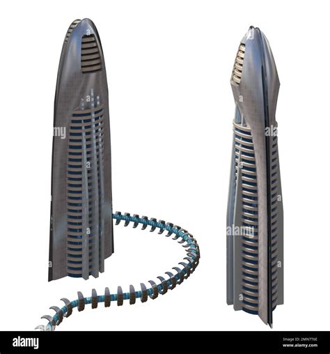 3d Futuristic City Architecture Rendered With The Isolation Path