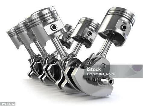 V6 엔진 피스톤과 크랭크축 흰색 배경에 고립 피스톤에 대한 스톡 사진 및 기타 이미지 피스톤 엔진 차 Istock