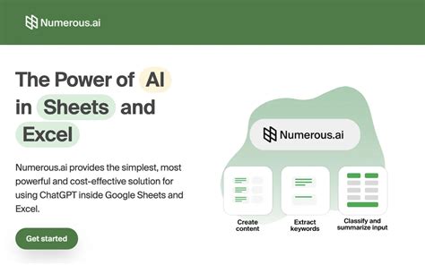 Numerousai Simplifying Ai Tasks In Sheets And Excel For Enhanced