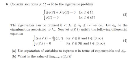 Solved 6 Consider Solutions ø 2 R To The Eigenvalue