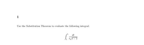 Solved Use The Substitution Theorem To Evaluate The Chegg
