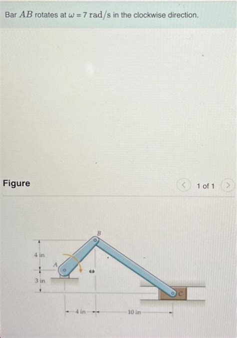 Solved Bar Ab Rotates At ω 7rad S In The Clockwise