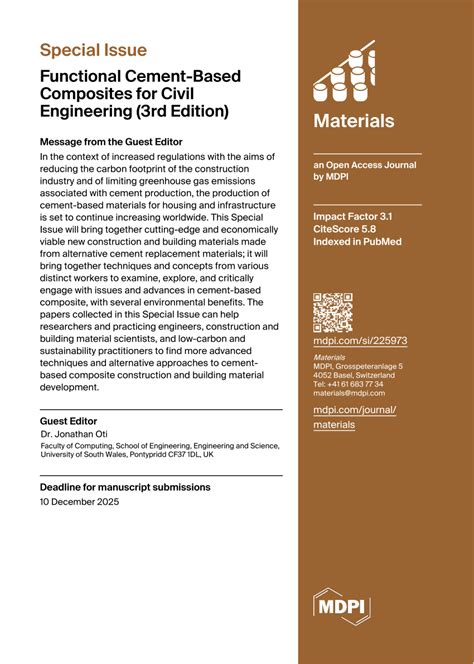 Pdf Special Issue Functional Cement Based Composites For Civil Engineering 3rd Edition