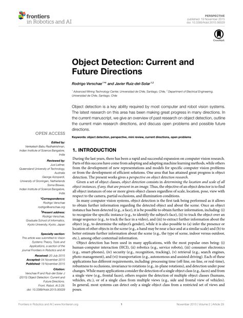 Pdf Object Detection Current And Future Directions