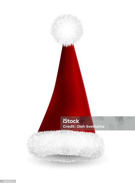 흰색 배경에 고립 된 현실적인 레드 산타 클로스 모자 그라데이션 메쉬 산타 클로스 캡과 모피 벡터 일러스트레이션 0명에 대한 스톡 벡터 아트 및 기타 이미지 Istock