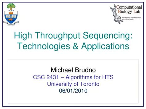 Ppt High Throughput Sequencing Technologies And Applications