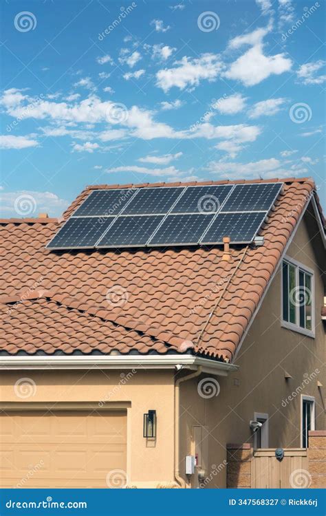 Solar Panel Array Installed On A Residence Stock Image Image Of
