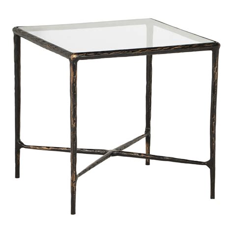 Kerwin Square Bronze Metal And Glass Side Table World Market