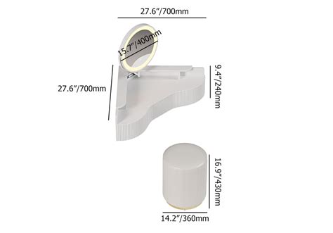 Modern Corner Floating Small Makeup Vanity Set Dressing Table With Mirror And Stool｜homary