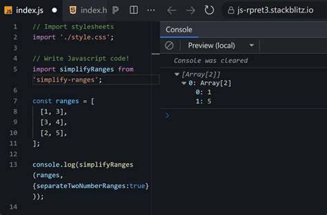 Integer Range Merging With Simplify Ranges Javascript Library Css Script